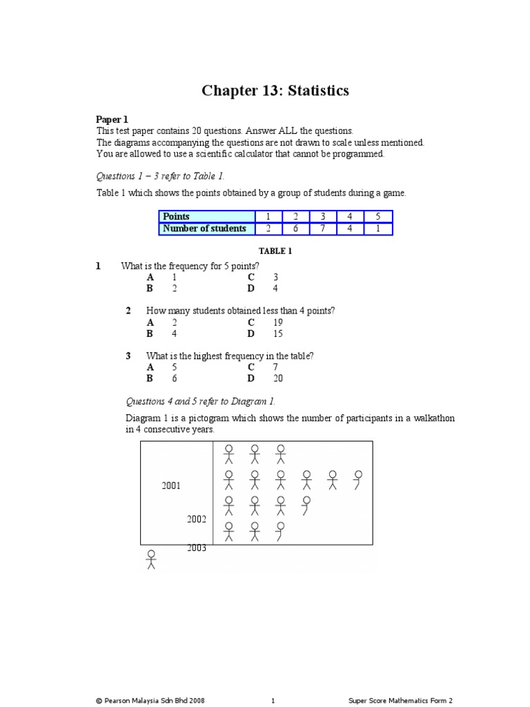 Form 2 - Chapter 13 | PDF | Drink | Teaching Mathematics
