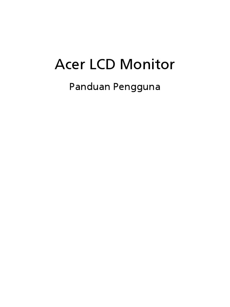 Acer LCD Monitor: Panduan Pengguna | PDF | Technology & Engineering
