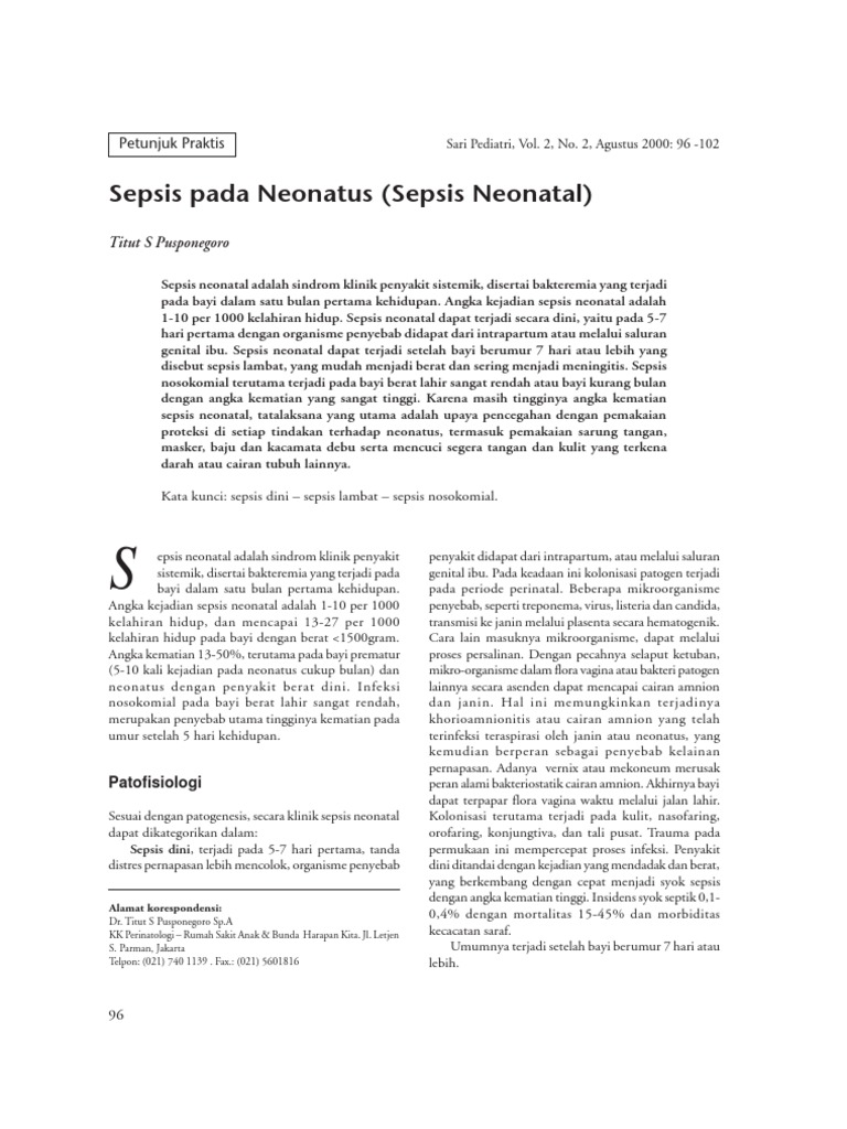 Sepsis Neonatus | PDF