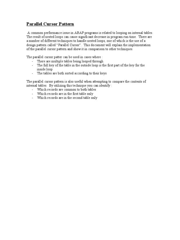 Parallel Cursor Pattern | PDF | Control Flow | Applied Mathematics