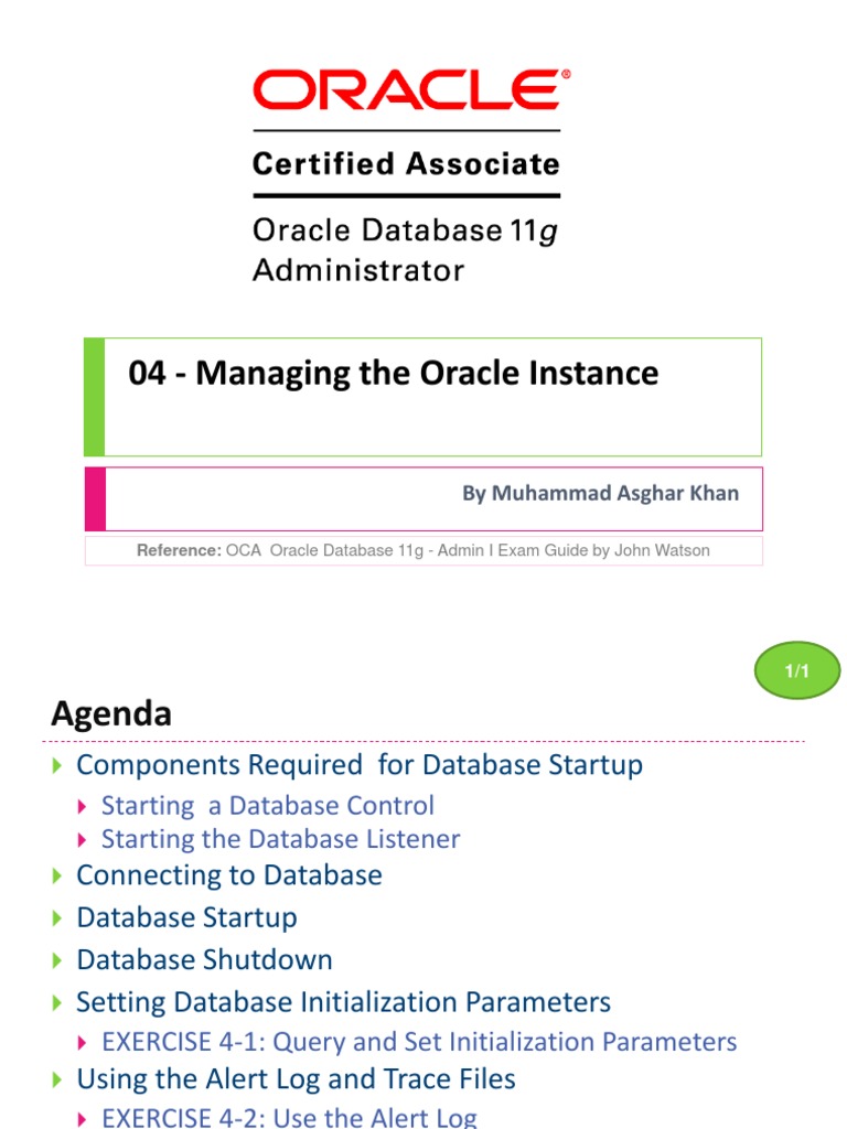 OCA 04 - Managing The Oracle Instance | PDF | Oracle Database ...