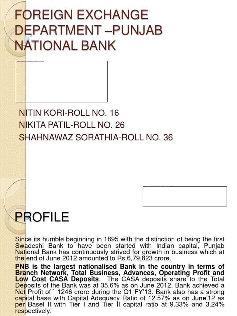 PNB Foreign Exchange Services Overview | PDF | Foreign Exchange Market ...