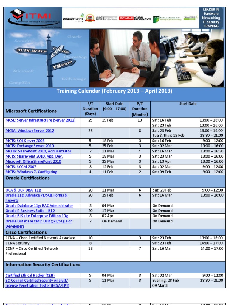 Training Calendar | PDF