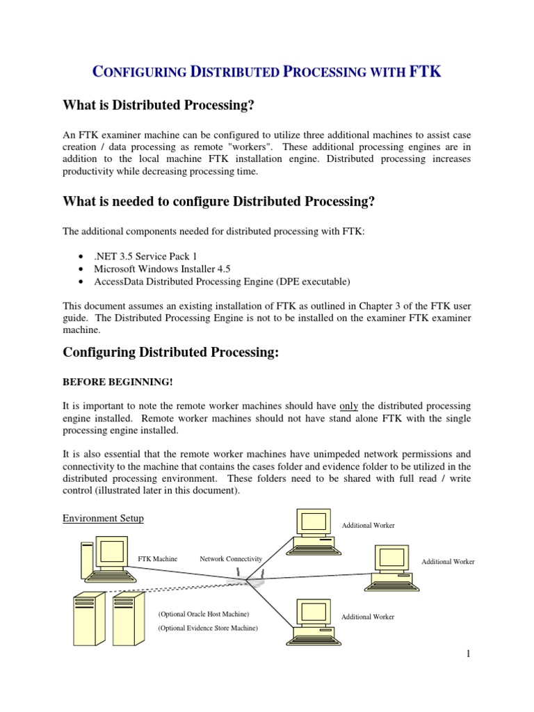 Configuring Distributed Processing With FTK 4 | PDF | Installation ...