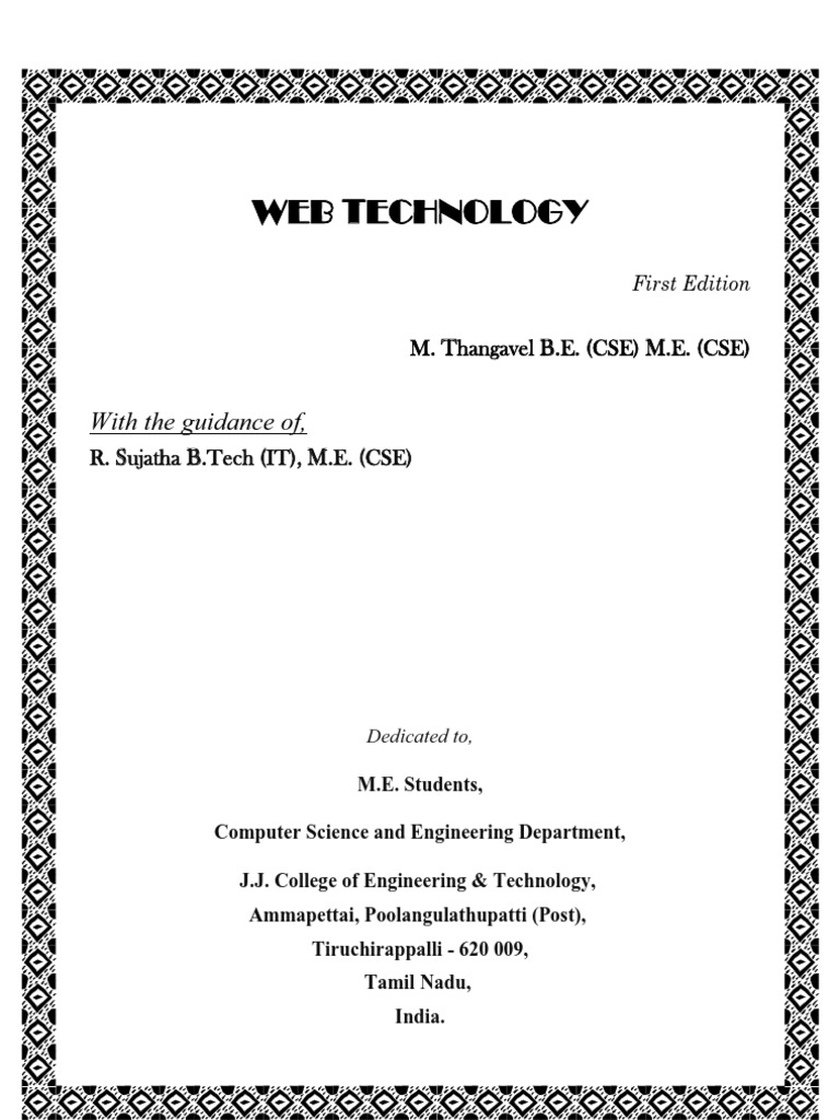 Web Technology Notes | PDF | Java Servlet | Hypertext