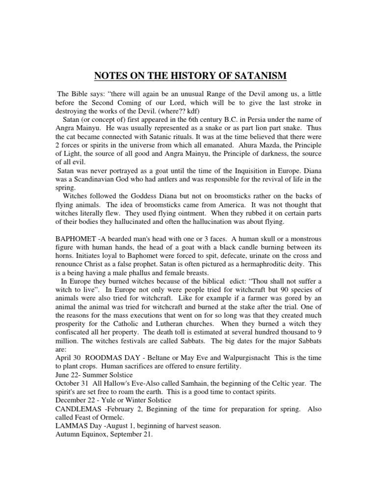History of Satanism | PDF