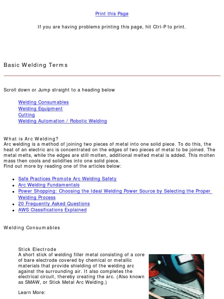 Basic Welding Terms - Lincoln Electric PDF | PDF | Welding | Construction