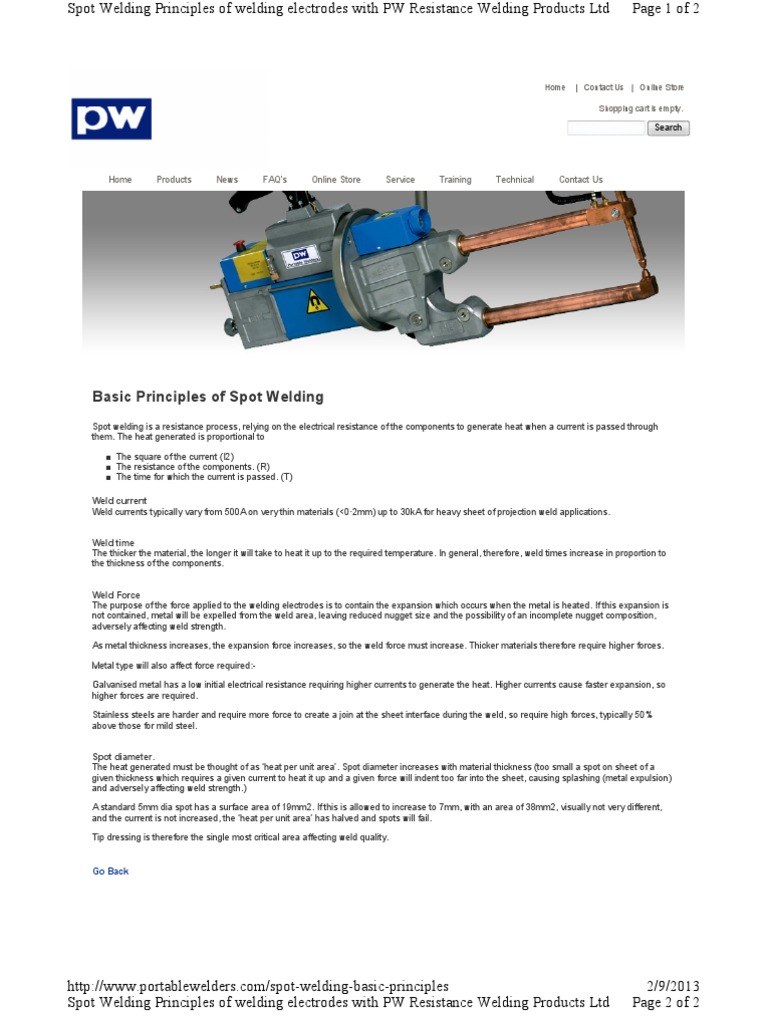 Principle of Spot Welding | Download Free PDF | Welding | Construction