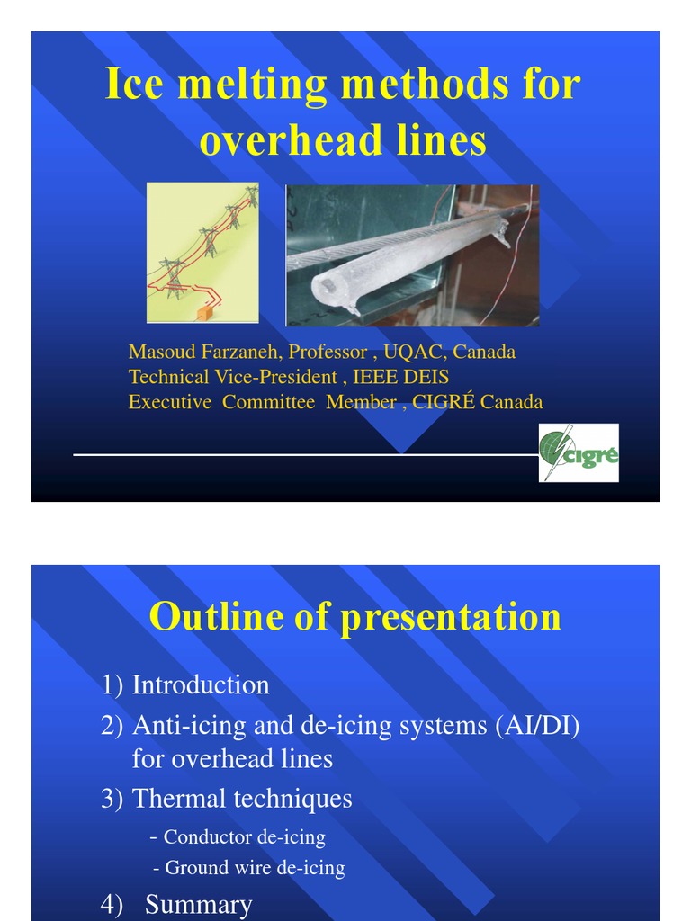 Ice Melting Methods For Overhead Lines | PDF | Electrical Conductor | Snow