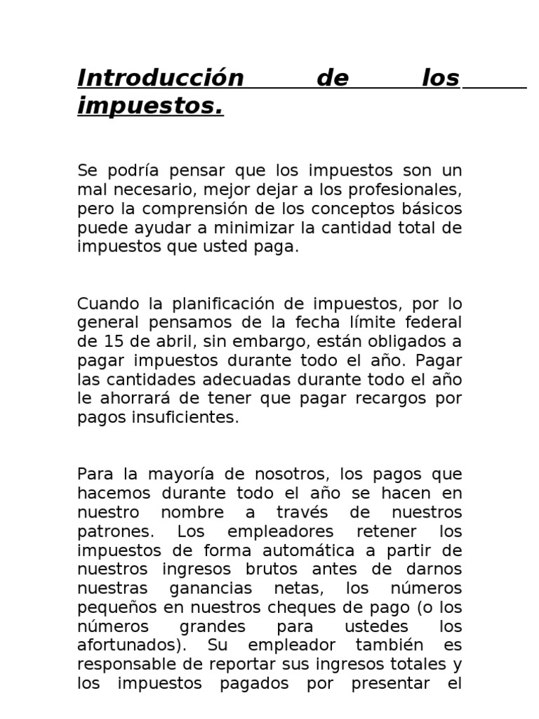 Introducción de Los Impuestos | PDF | Impuestos | Finanzas del gobierno
