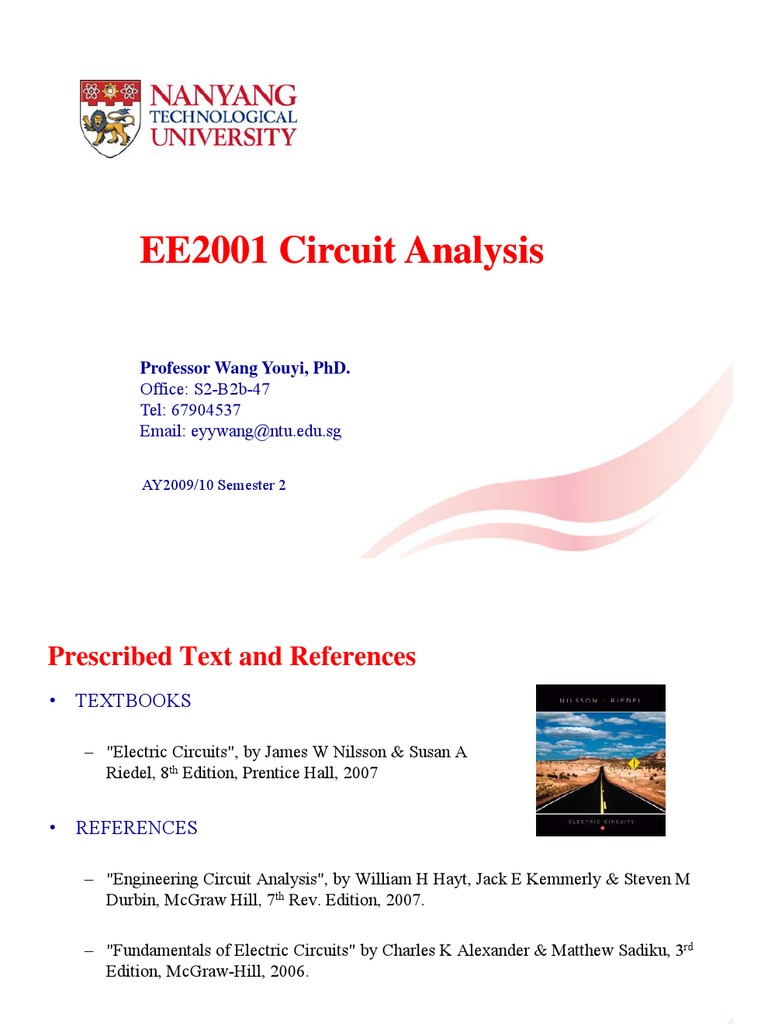 1 - EE2001 Circuit Analysis Lectures 1-6 PDF | PDF | Operational Amplifier | Electric Charge