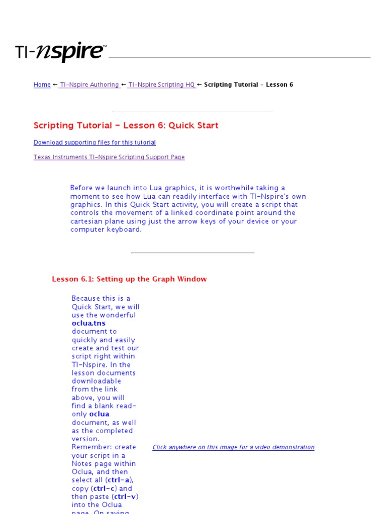 Scripting Tutorial - Lesson 6: Quick Start | PDF | Scripting Language | Function (Mathematics)
