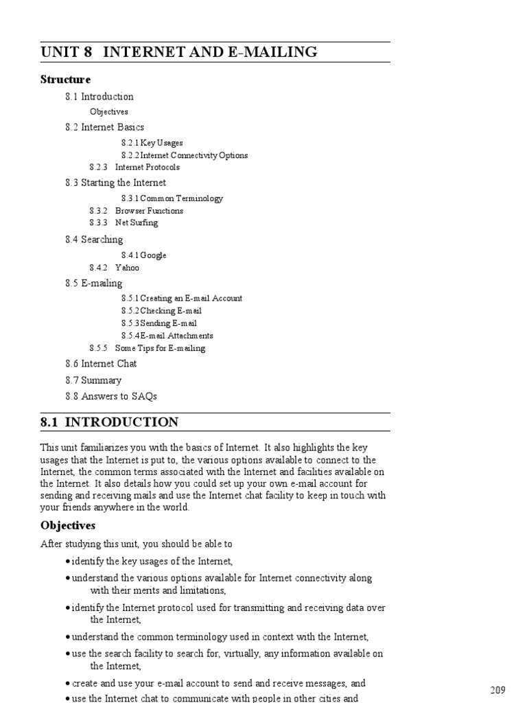 Learn Internet Basics and E-mailing Fundamentals | PDF | Hyperlink | Computer Network