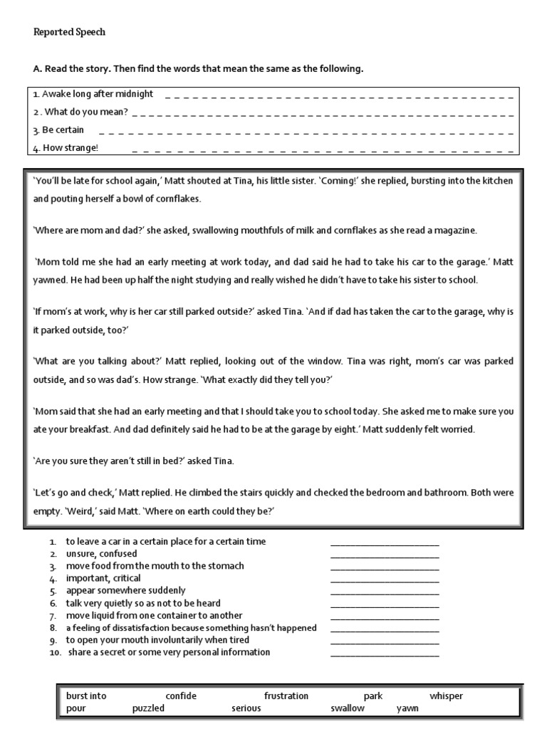 Pre-Intermediate: Reported Speech Lesson | PDF