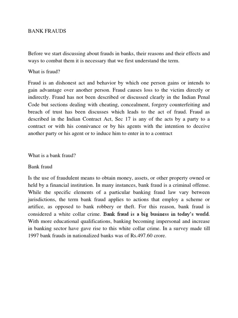 Bank Frauds | Download Free PDF | Fraud | Cheque