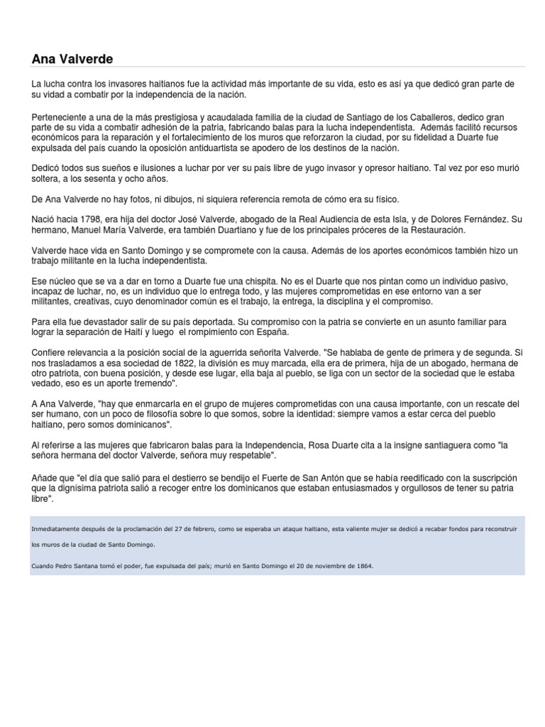 Ana Valverde | PDF | República Dominicana