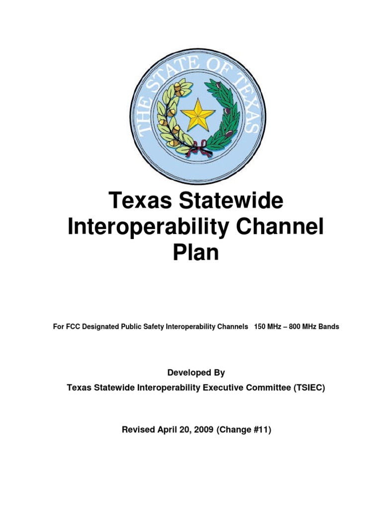 Texas Statewide Interoperability Channel Plan PDF | PDF | Federal ...