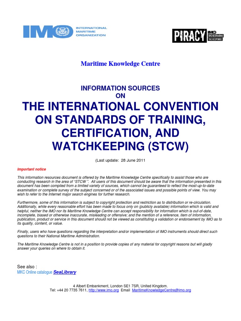 STCW | PDF | Government | Transport