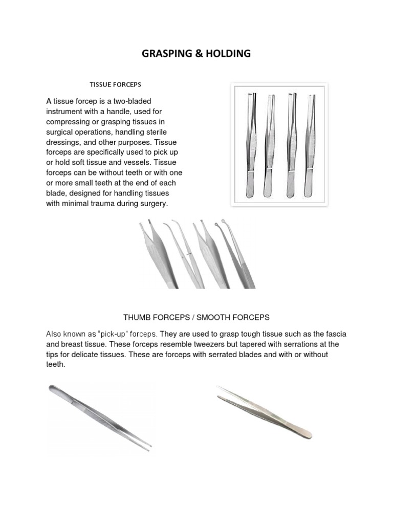 Surgical Grasping Instruments Overview | PDF