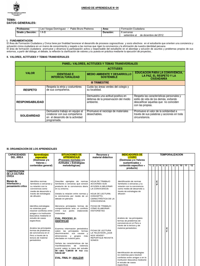 Unidap1ro - Sec 3ertrim FCC | PDF | Derechos humanos | Lectura (proceso)