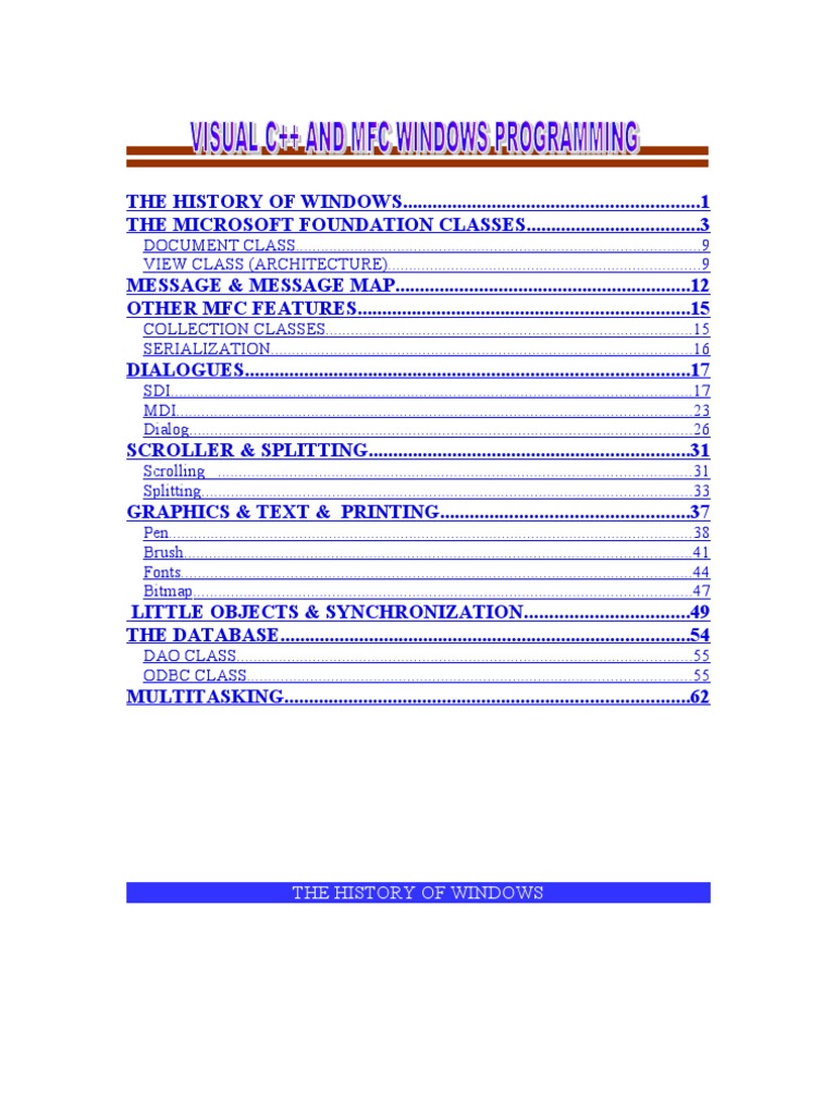 Visual C And Mfc Windows Programming Pdf Class Computer Programming Array Data Structure