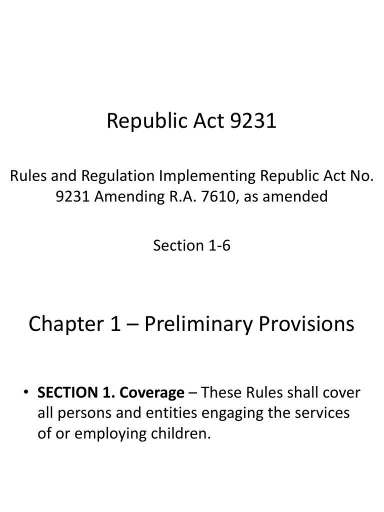 Republic Act 9231 For Elective Report | PDF | Human Trafficking | Child ...