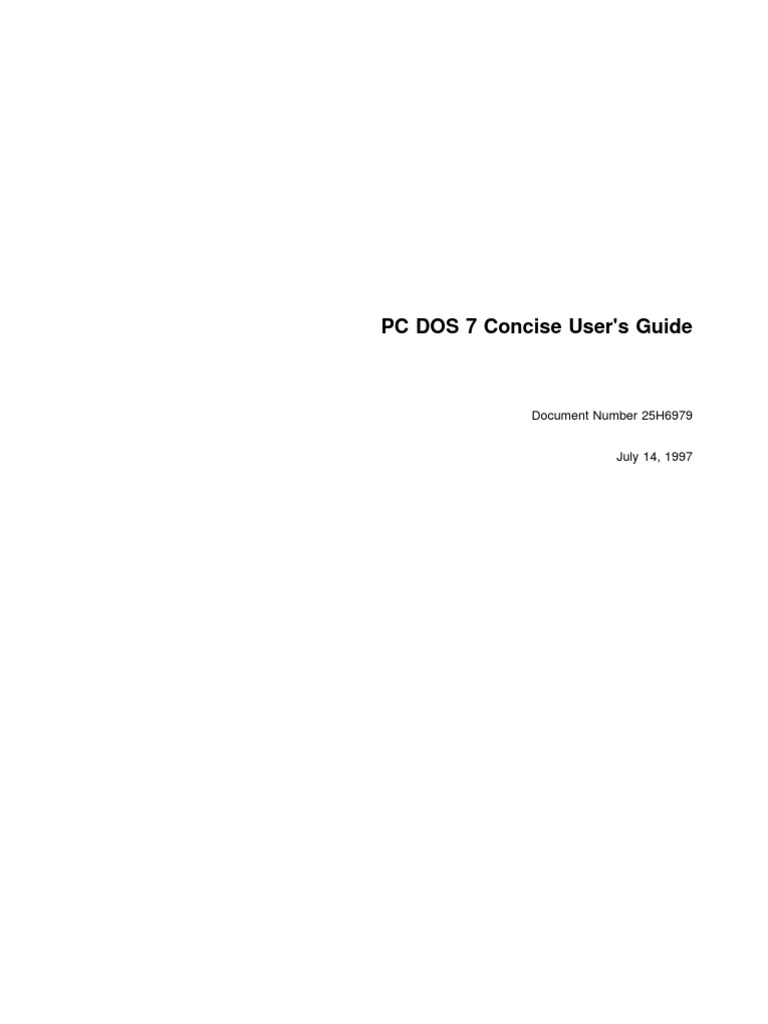 Ibm Pc-Dos Manual | PDF | Dos | Ibm Pc Compatibles
