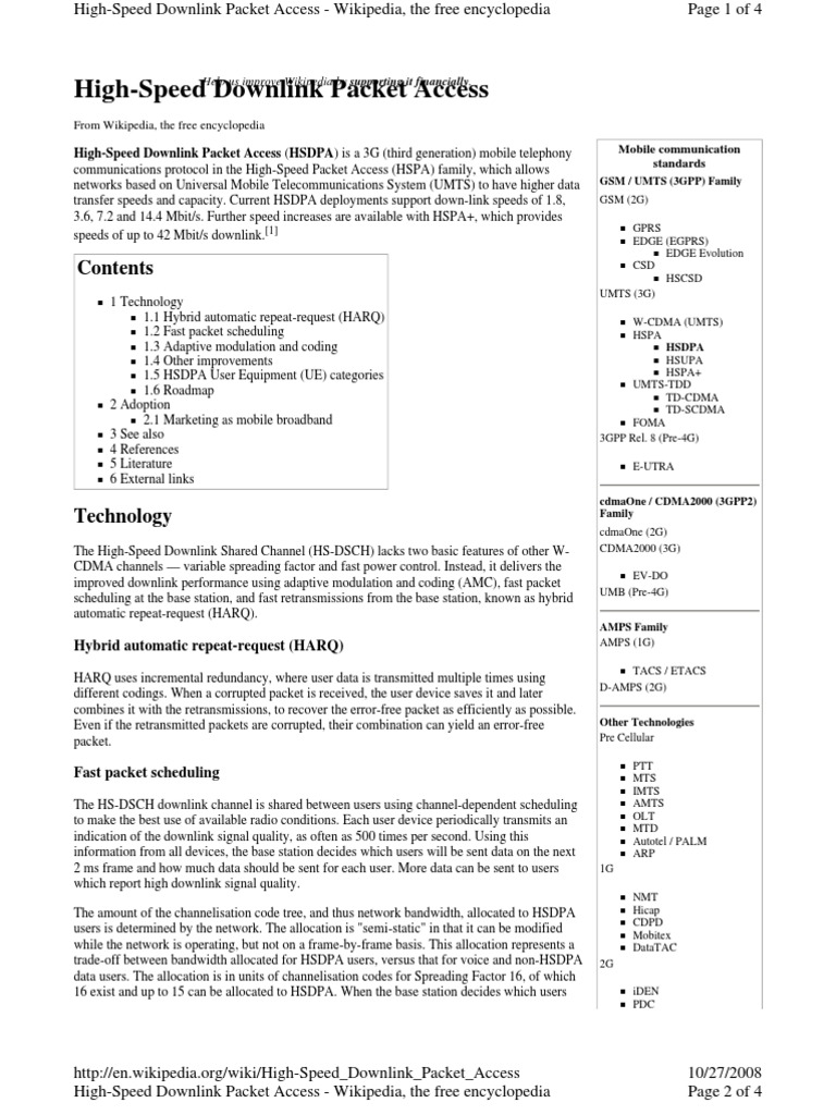 High-Speed Downlink Packet Access | PDF | High Speed Packet Access | Mobile Telecommunications