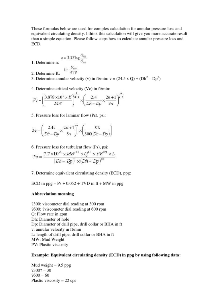 Equivalent Circulating Density 2 | PDF | Fluid Dynamics | Laminar Flow