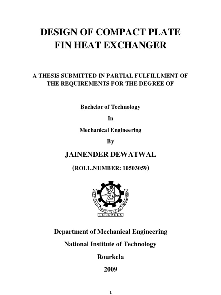 Compact Plate Fin Heat Exchanger Design | PDF | Heat Exchanger ...