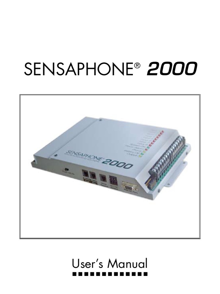Sensaphone: User's Manual | PDF | Implied Warranty | Telephone