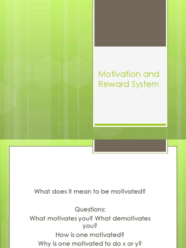 Motivation and Reward System | PDF | Motivation | Motivational