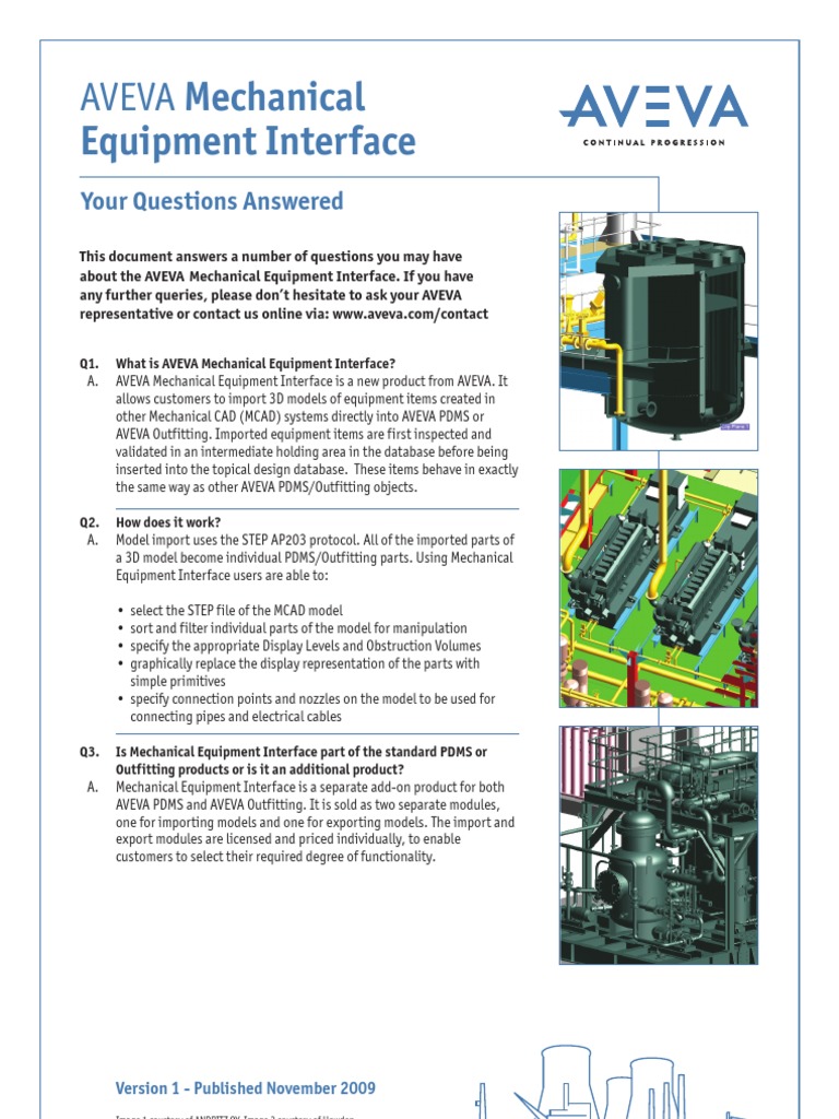 AVEVA Mechanical Equipment Interface Your Questions Answered | 3 D ...