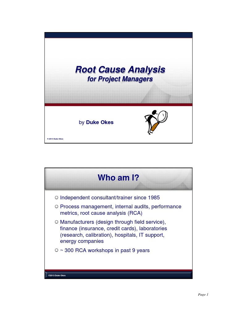 RCA For Project Managers Webinar | PDF | Risk Management | Risk