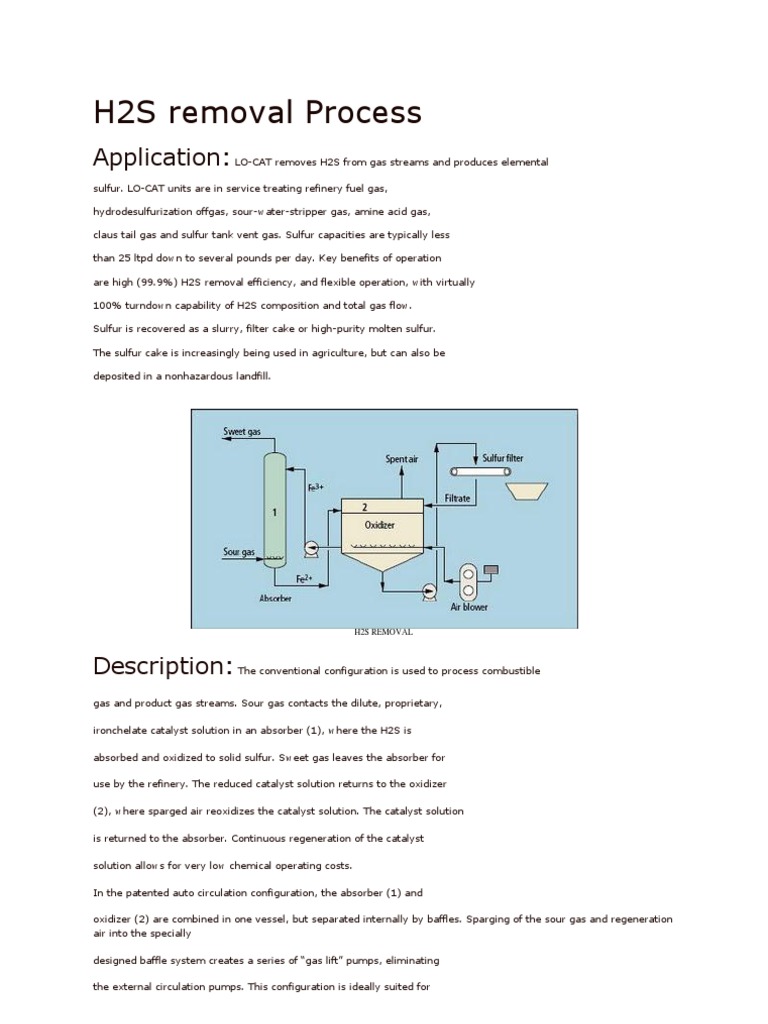 H2S Removal Process | PDF | Sulfur | Gases