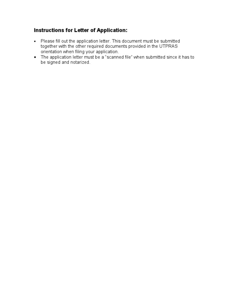 Letter of Application Instructions | PDF