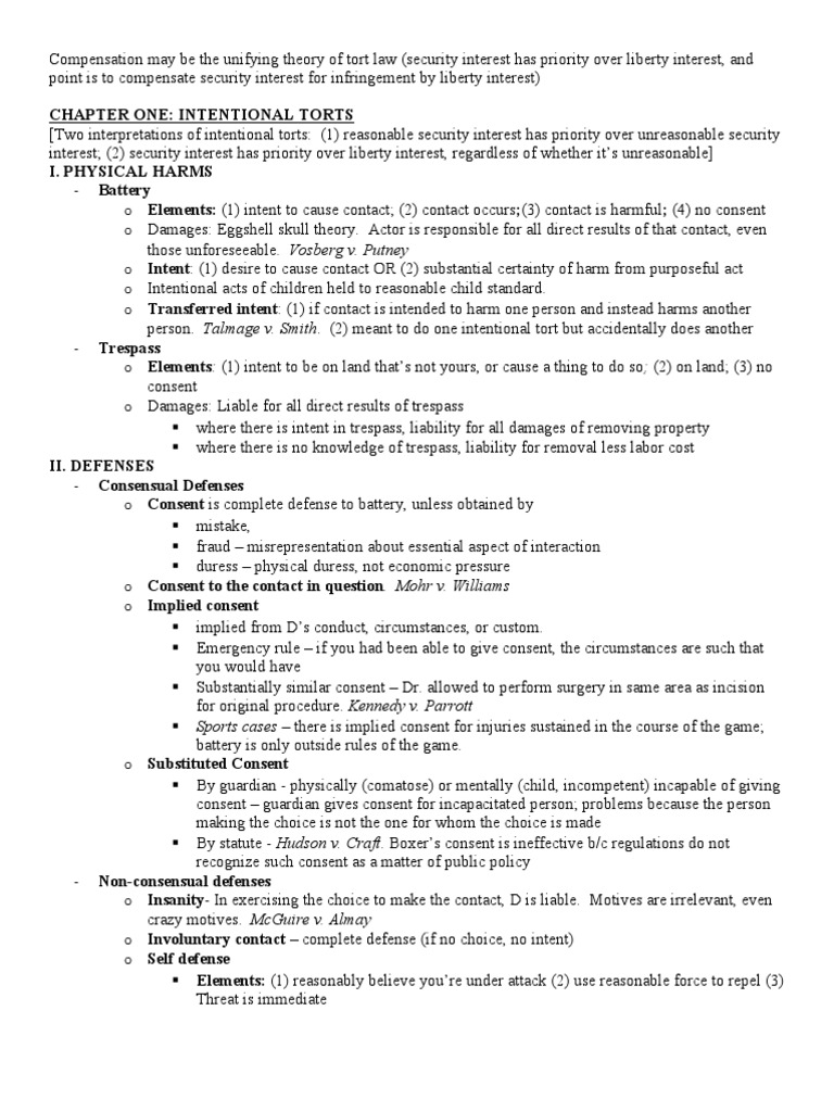 Chapter One: Intentional Torts: Sports Cases - There Is Implied Consent ...