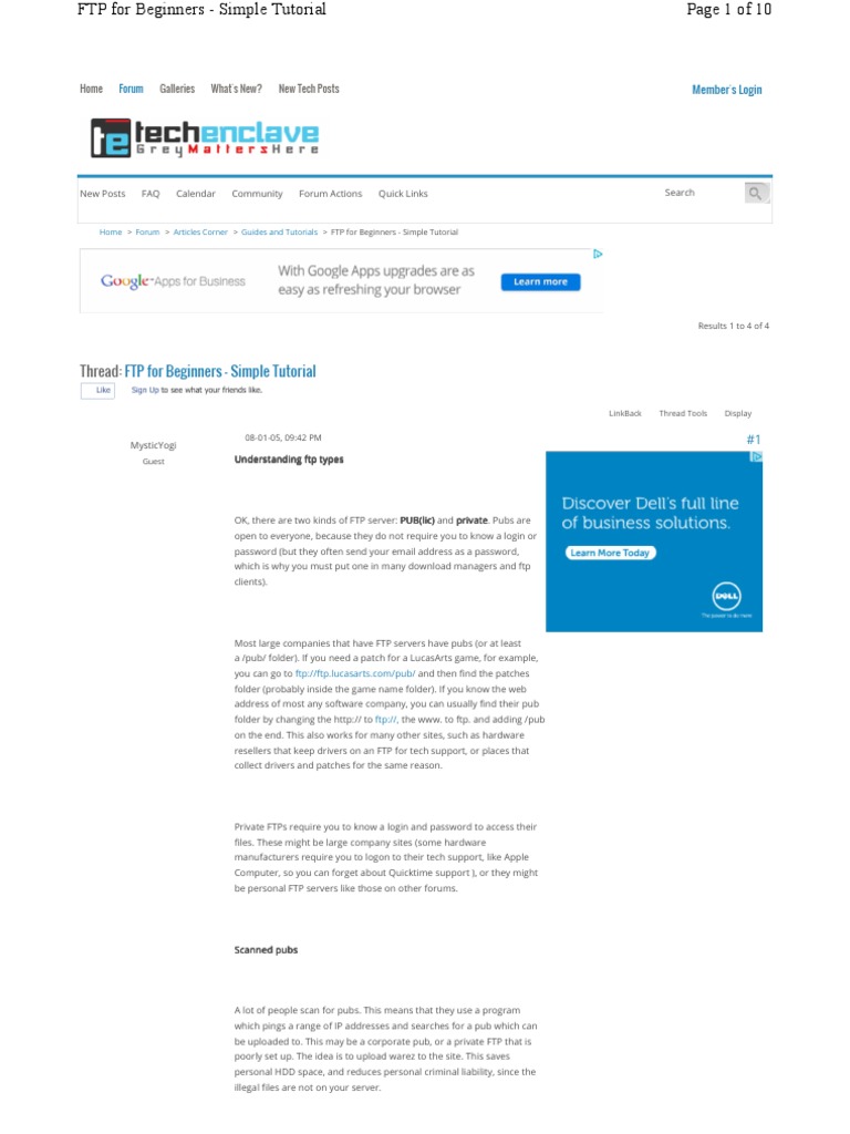 FTP For Beginners - Simple Tutorial: Thread | PDF | File Transfer ...