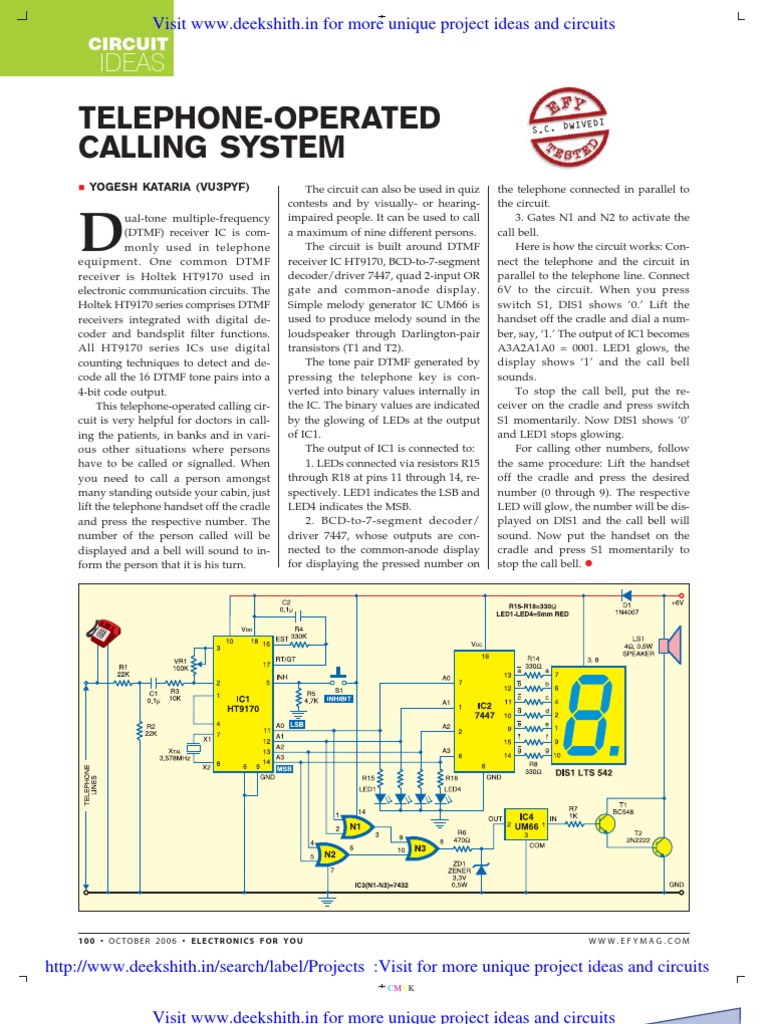 DTMF On Phoneline | PDF | Electronic Circuits | Telephone
