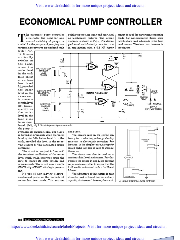 Economical Pump Controller | Electronic Circuits | Pump | Free 30-day ...
