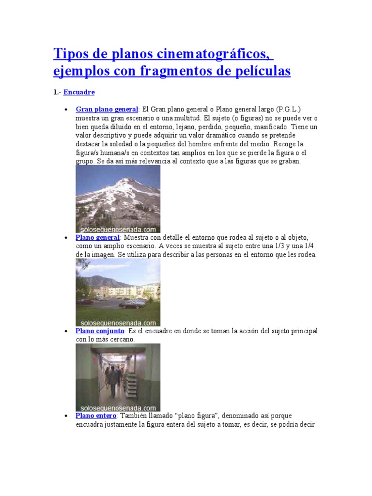 Tipos de Planos Cinematográficos | PDF