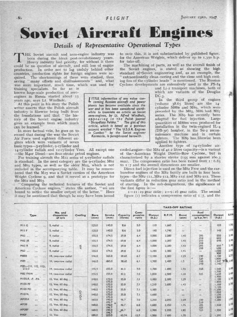 Soviet Aircraft Engines | Download Free PDF | Diesel Engine | Turbocharger