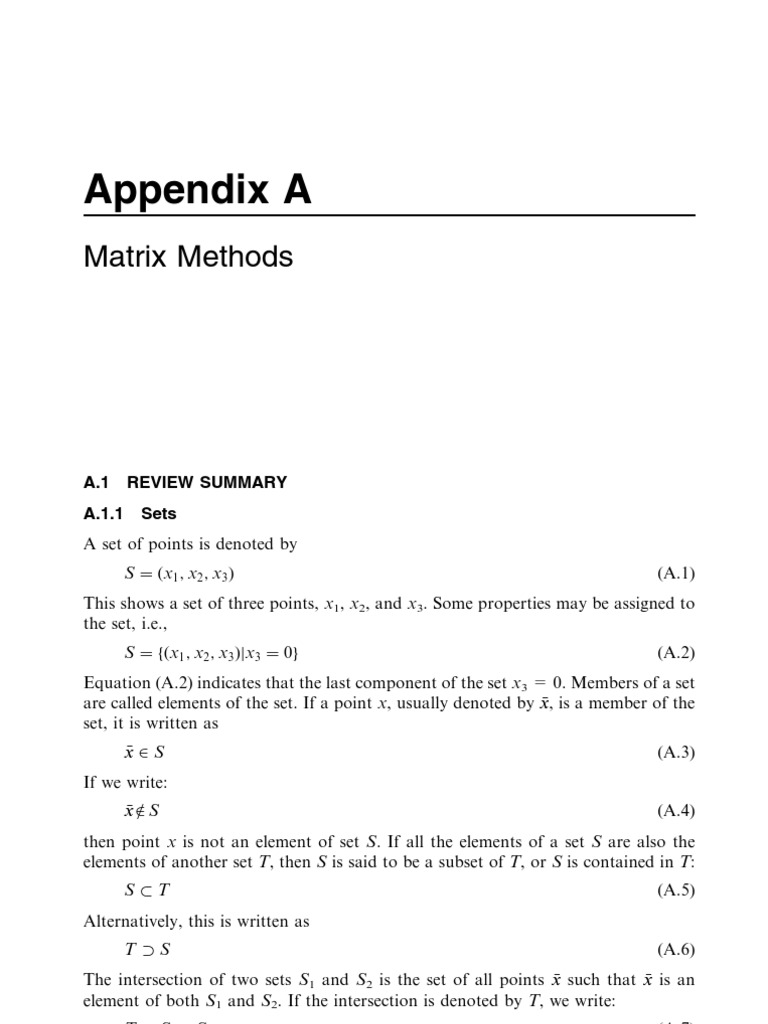 Appendix A: Matrix Methods | PDF | Eigenvalues And Eigenvectors ...
