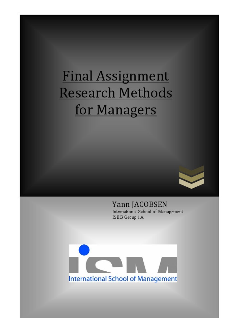 Final Assignment Yann JACOBSEN Research Methods For Managers | PDF | Profit (Accounting ...