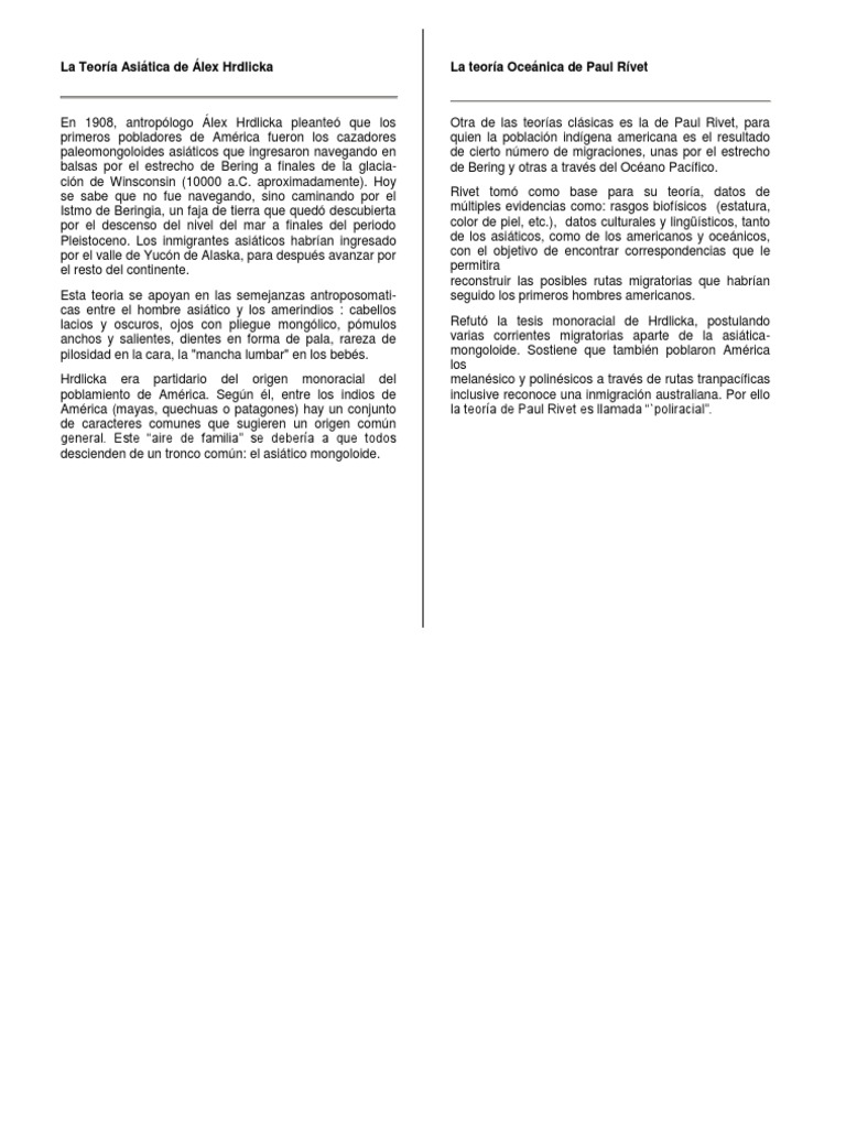 La Teoría Asiática de Álex Hrdlicka | PDF