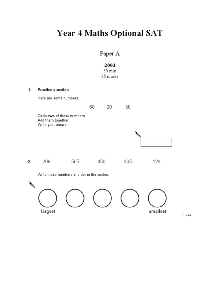 Year 4 Maths SAT Practice Paper | PDF | Teaching Mathematics | Science