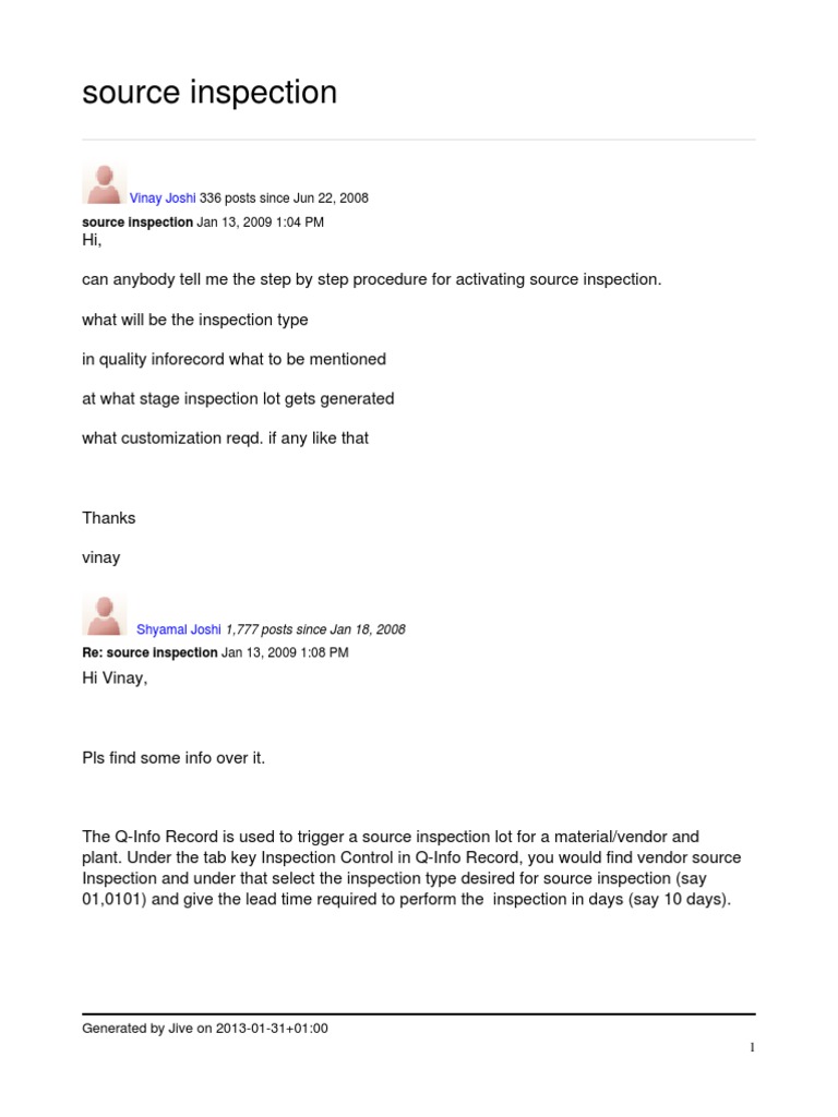 Source Inspection: Vinay Joshi | PDF | Computing | Computing And ...