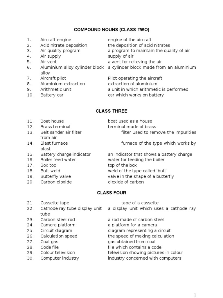 Technical Compound Nouns | PDF | Steam Engine | Engines