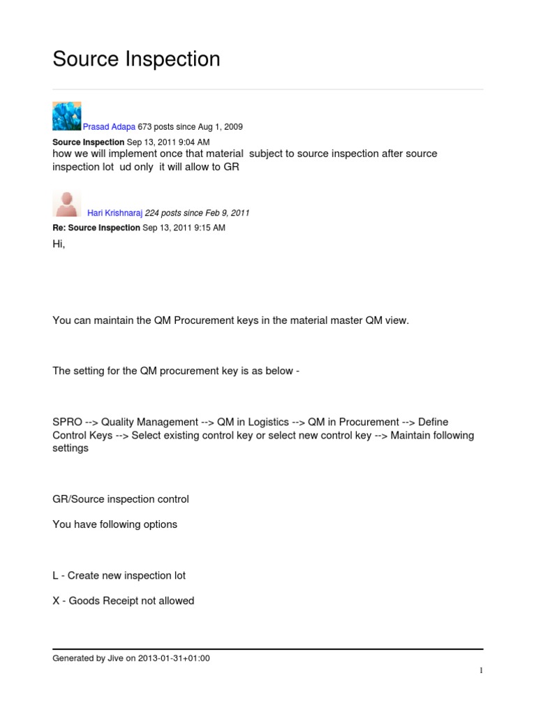 Source Inspection Expl | PDF | Procurement | Computing