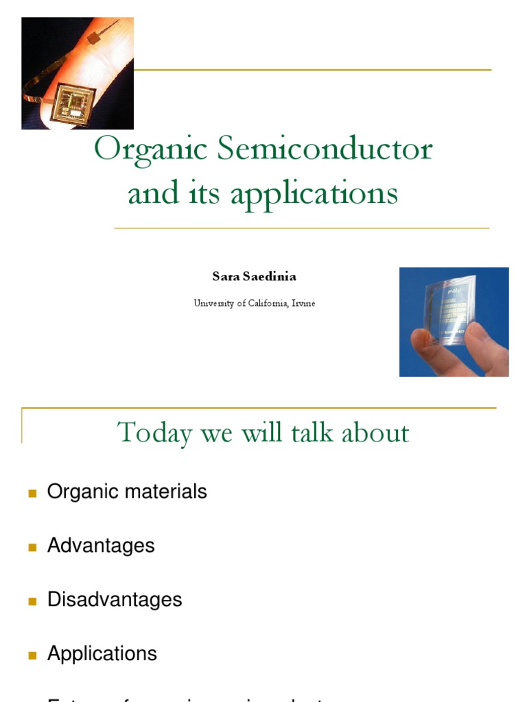 Organic Semiconductors Explained | PDF | Science & Mathematics | Computers